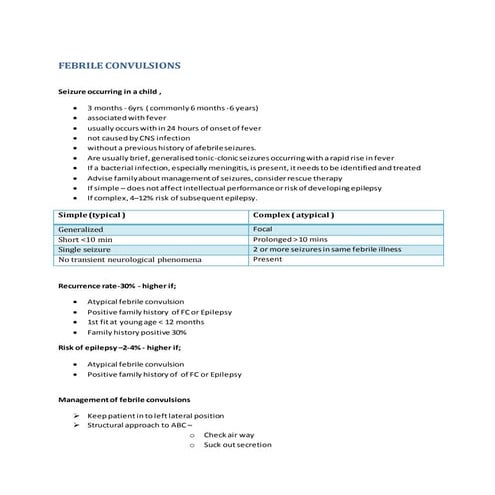Febrile convulsion | DOCX
