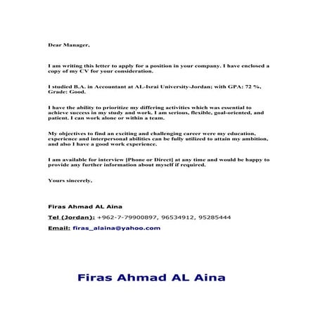 CV OF Firas AL Aina | PDF