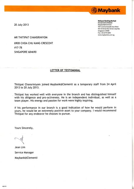 Maybank-Completion Letter | PDF