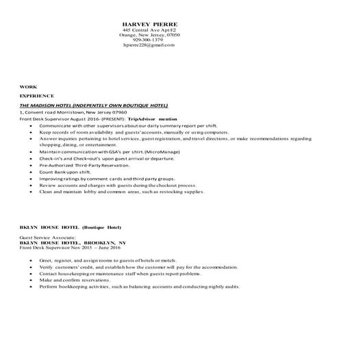 HARVEY PIERRE RESUME REVISED | PDF