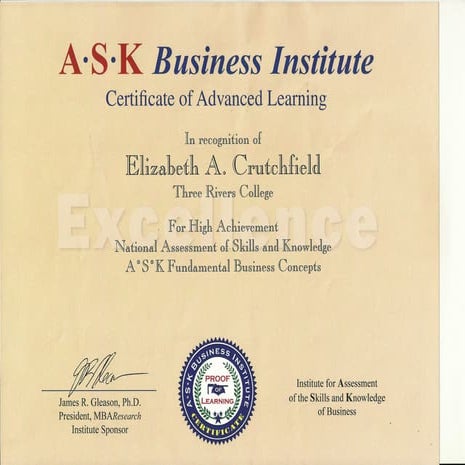 Certificate of Advanced Learning | PPT