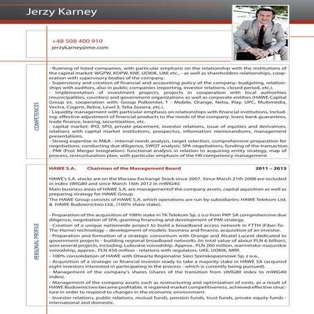 cv JK eng | PDF | Mergers and Acquisitions | Business Banking & Finance