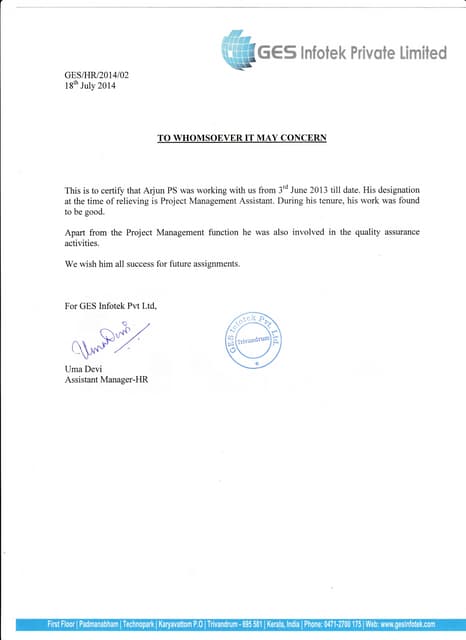 Siddharth_Garg_Internship_Experience_Letter | PDF