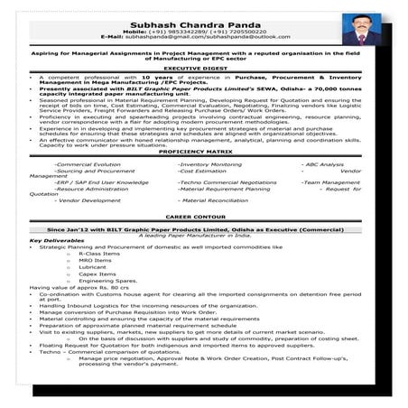 Resume of Subhash Chandra Panda | DOC