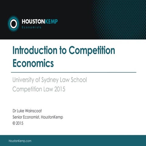 Introduction to Competition Economics - Lecture 2 | PDF
