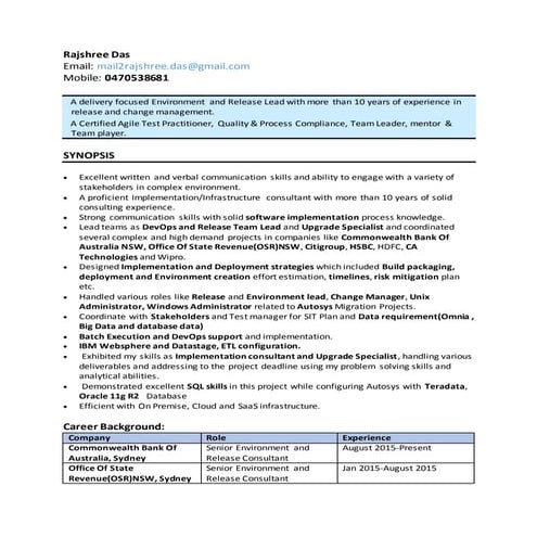 Lead Devops And Release Engineer Docx
