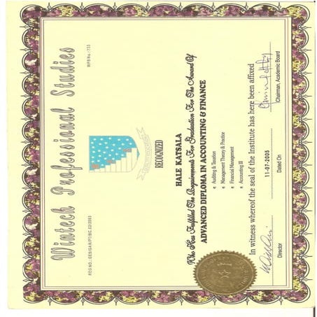 Advanced Diploma certificate | PDF