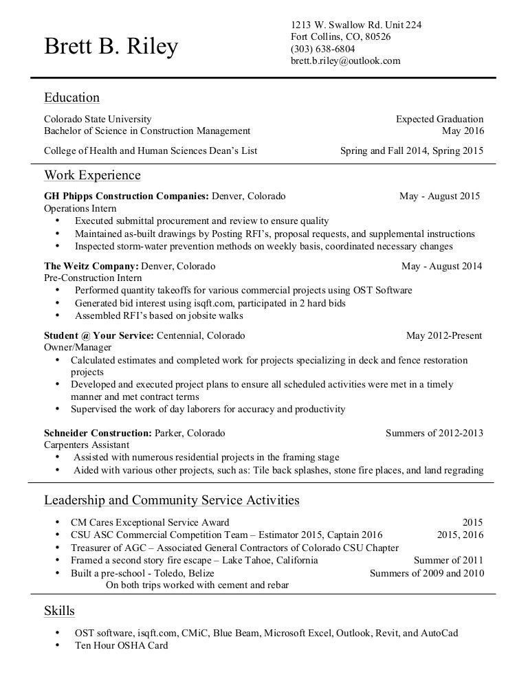 Brett Riley's Resume