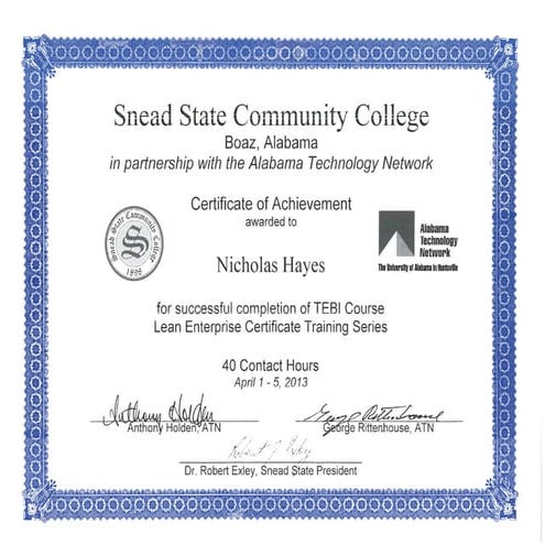 Lean Enterprise Certificate | PDF