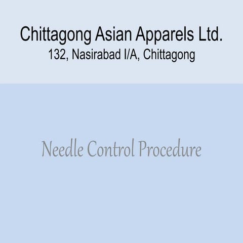 Needle Control Policy in Apparel Industry | PDF