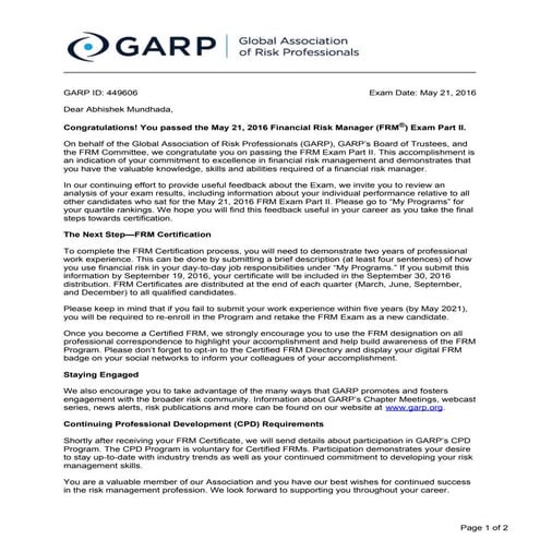 Exam_Results_Letter_May2016 | PDF