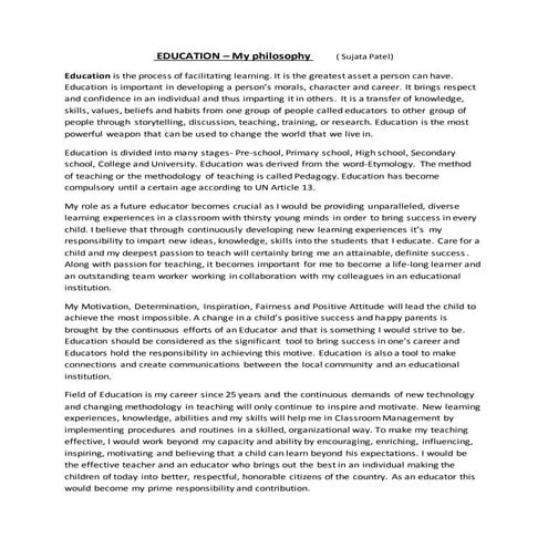 UCAS personal statement_Education example | PPTX