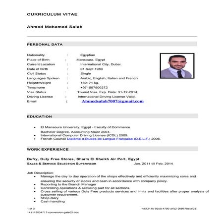Ahmed Salah CV | DOC