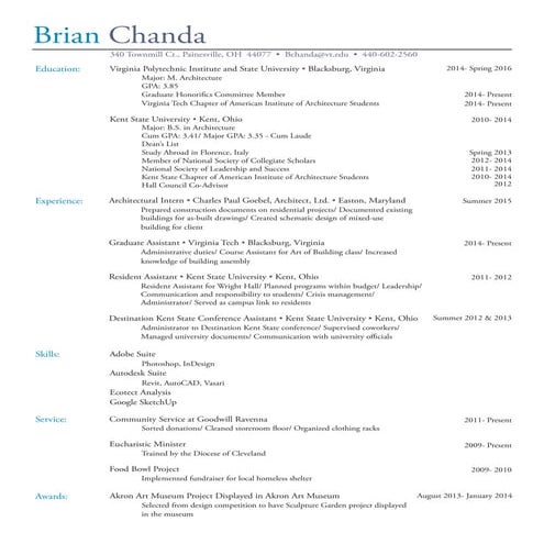 Chanda_Brian Resume | PDF