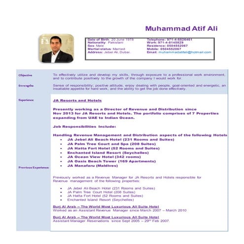 Muhammad Atif Ali CV 2015 | DOCX