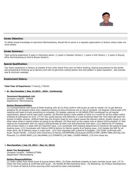 My CV FOR THE JOB OF QC/QA MANAGER IN HOME TEXTILES & GARMENTS | PDF