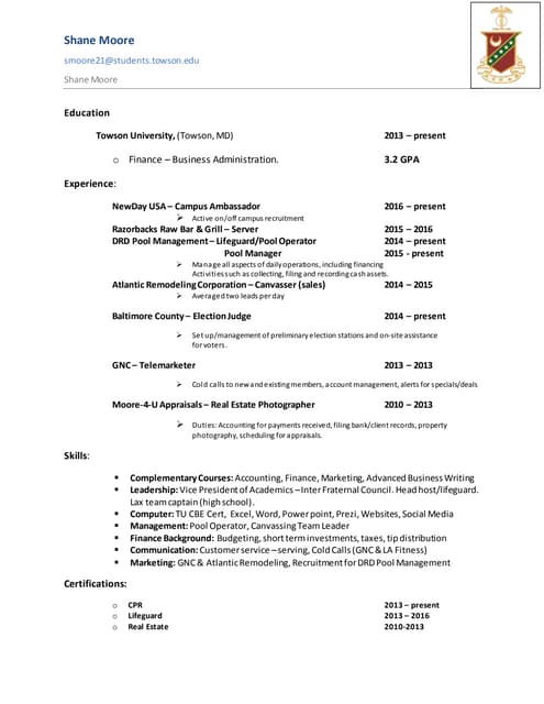 Freshman Resume Template | DOCX
