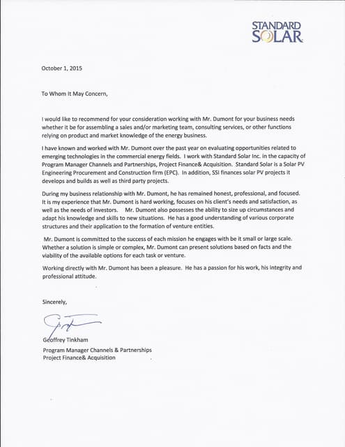 Letter of Recomendation - Solar- Renewable expert Paulo C Galarce Texas ...