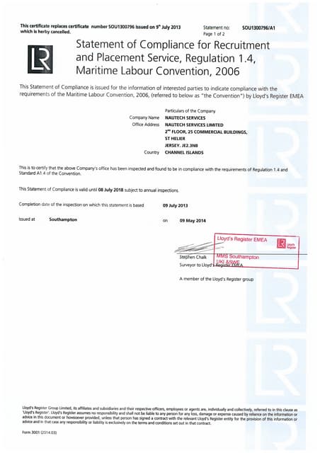 MLC 2006 Accreditation Certificate | PDF