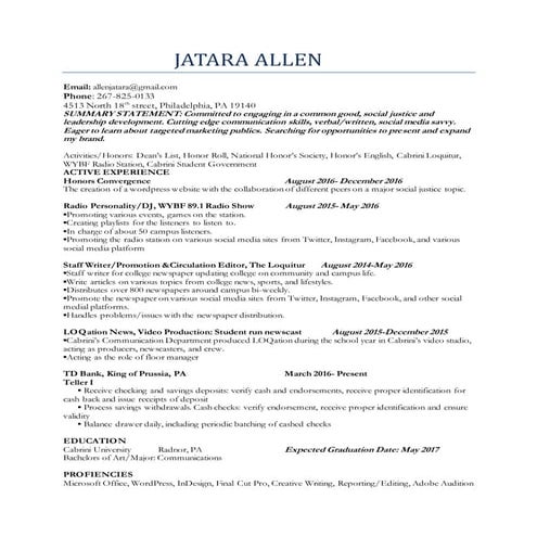 Alexis' Resume | DOC