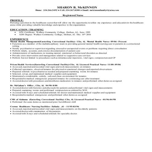 Sharon_B._McKinnon_Resume_(1) | DOCX | Eldercare | Family and Relationships