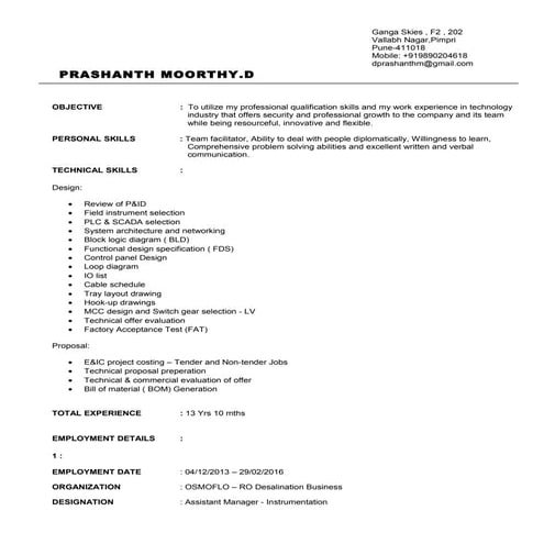 Resume-Prashanth | PDF