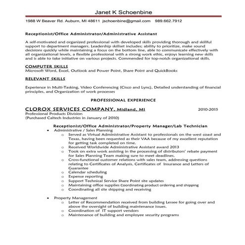 Janet Resume IIII 2015 | PDF
