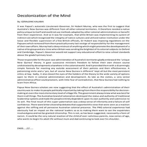 Decolonization of the Mind | PDF