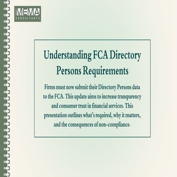 FCA Directory Persons Notification: What Solo-Regulated Firms Must Know ...