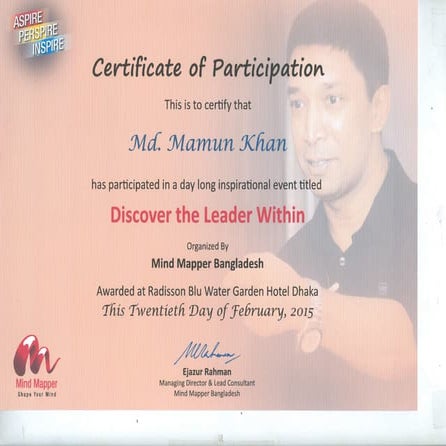 Mind Mapper Certificate | PPT