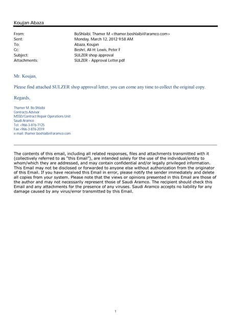 Intimation letter | PDF