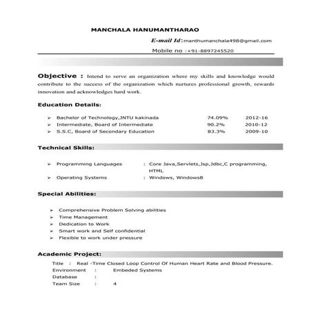 Manthu resume.. | PDF