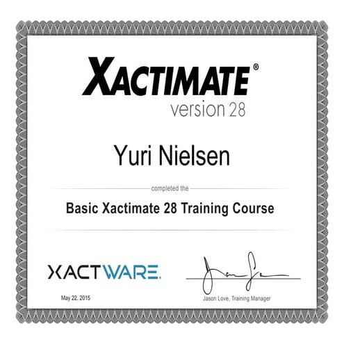 Xactimate Training Certificate | PDF