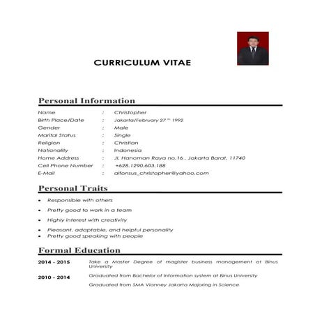 CURRICULUM VITAE CHRISTOPHER | DOC