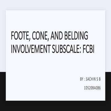Foote, Cone and Belding Involement subscale : FCBI | PPT