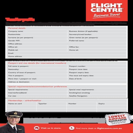 FCBT traveller profile for TAPPC | PDF