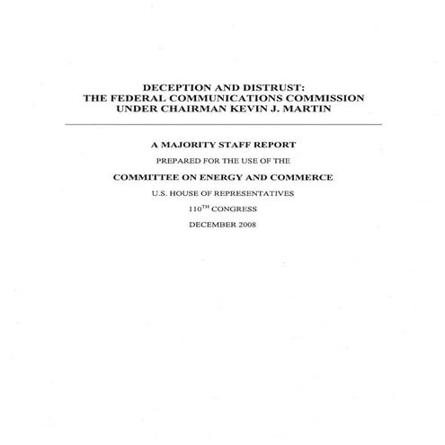 FCC Majority Staff Report | PDF