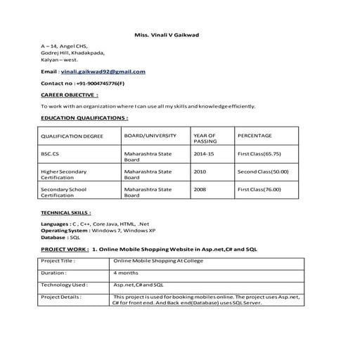 Resume | DOCX | Programming Languages | Computing