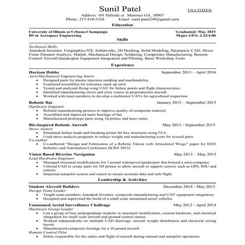 Sunil Patel Resume April. 2016 | PDF