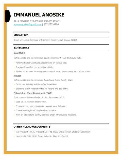 Immanuel Anosike presentations