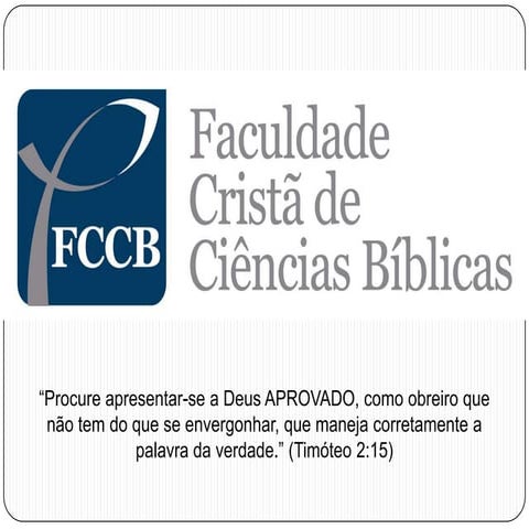FCCB Bacharelado em Teologia | PPS