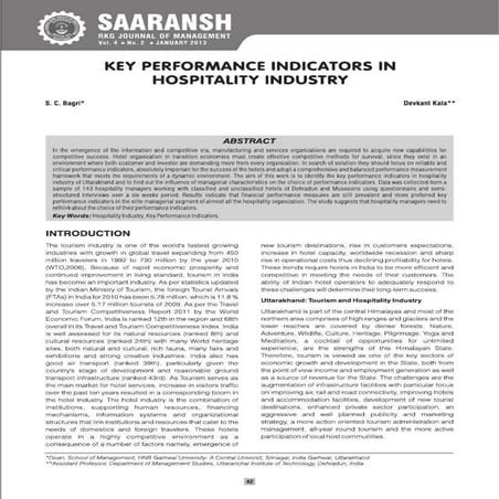 Key performance indicators in Hospitality Industry | PDF
