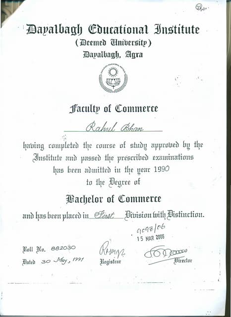 2 - Bachelor Degree - Mark List | PDF