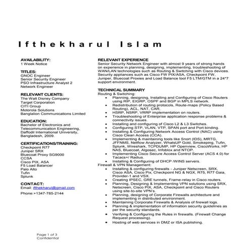 Resume Of Ifthekharul Islam_2016_V1.5 | PDF