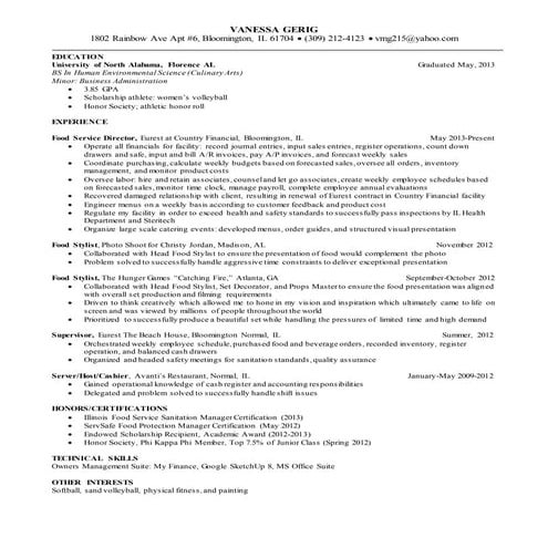Vanessa Gerig Resume | PDF