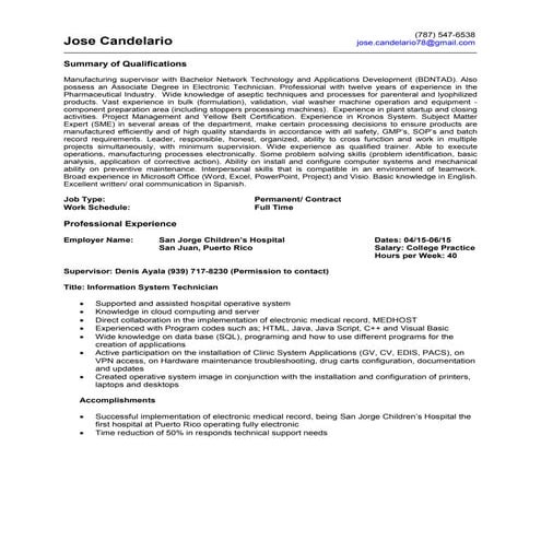 CV-Jose - 2015 | PDF