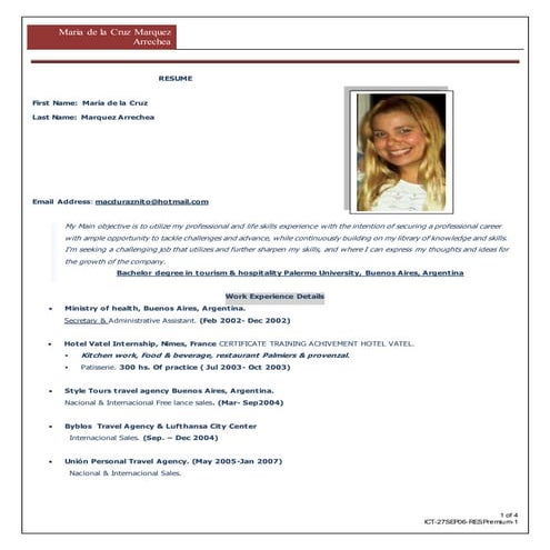 Resume 2015 Maria de la Cruz Marquez Arrechea.docx 2 | DOCX