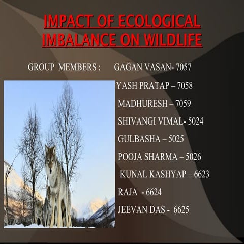IMPACT OF ECOLOGICAL IMBALANCE ON WILDLIFE | ODP