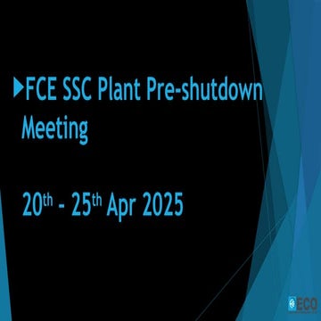 fce ssc plant pre shutdown - ENGINEERING | PPTX