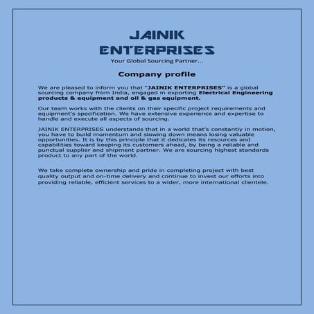 Electrical equipment profile | PDF